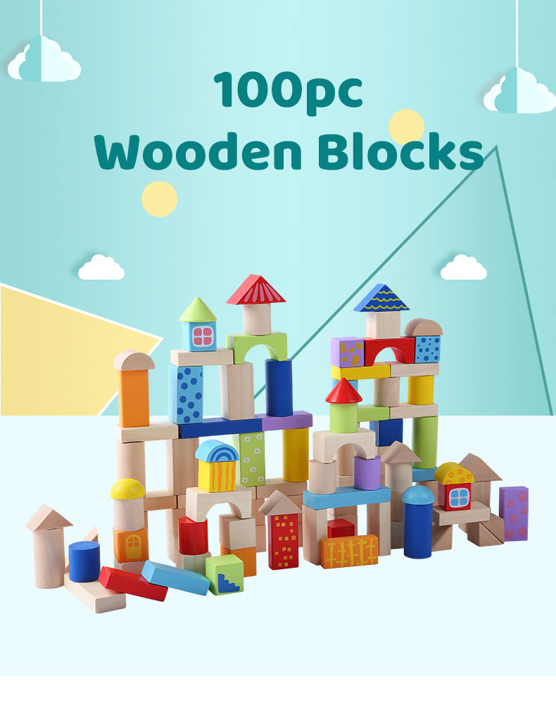 100pc Wooden Blocks - 上海爱德芬玩具有限公司